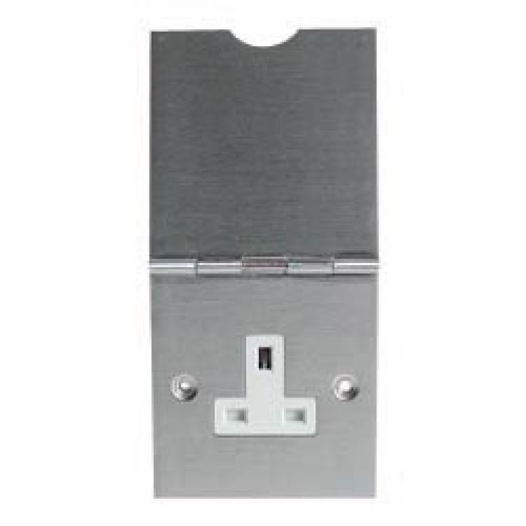 8964S: Single Floor Socket, Stainless Steel - £9.94