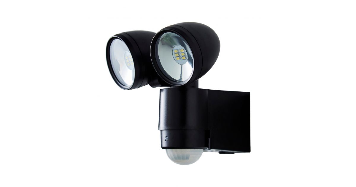 ZN-23454-BLK: Sirocco Double LED Spot Light, IP44, Black