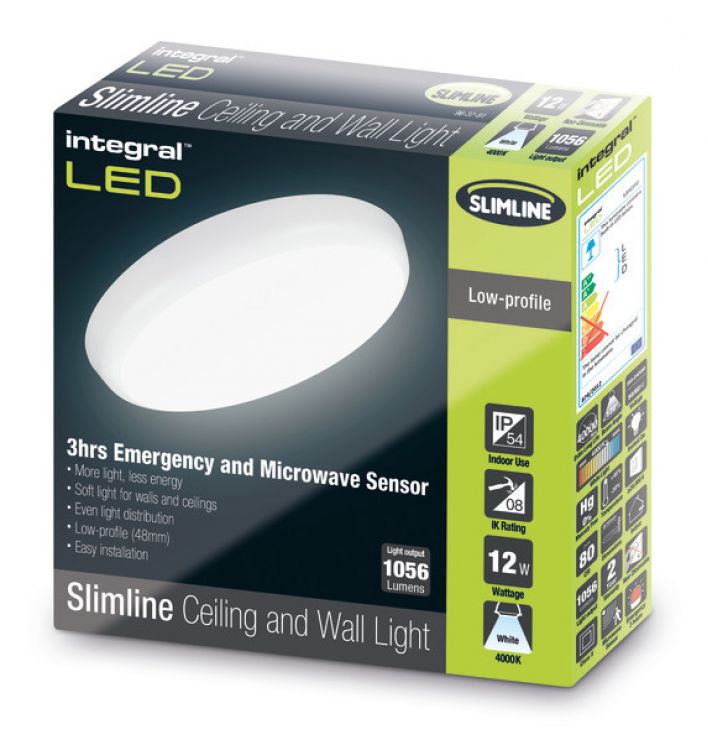 ILBHC010: Slimline Emergency Ceiling Or Wall Light