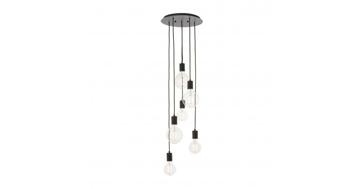 81535: Studio 6 Ceiling Light, Matt Black, Multi Drop