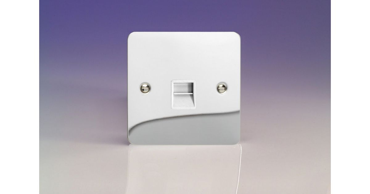 XFCTMW: Telephone Master Socket, Ultraflat Polished Chrome