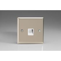 XNTMW: Telephone Master Socket, Classic Satin + White Insert