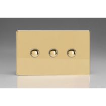 XDVP3S: Triple Push Switch, 6A, 3-Gang, 2-Way, Screwless