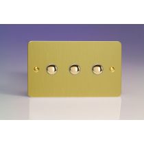 XFBP3: Triple Push Switch, 6A, 3-Gang, 2-Way, Ultraflat