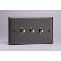 XPP3: Triple Push Switch, 6A, 3-Gang, 2-Way, Classic