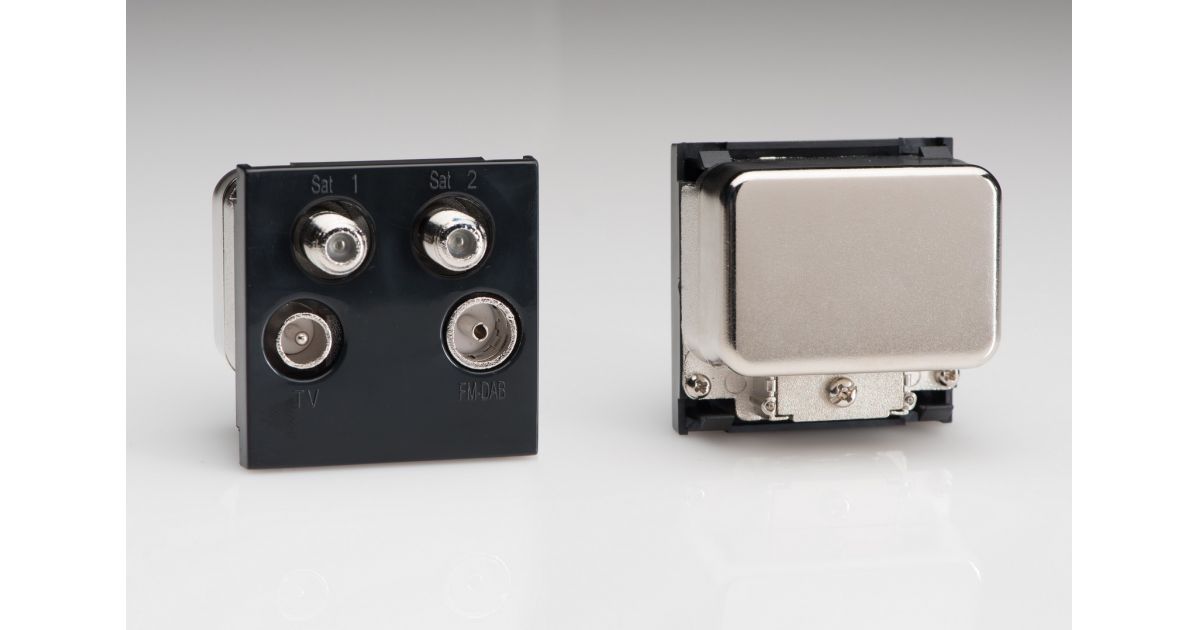 DQUAB: TV Co-Axial Socket, Datagrid Black, Black Insert