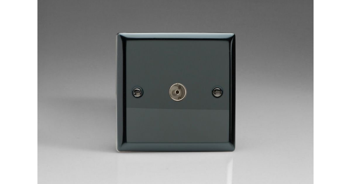 XI8: TV Co-Axial Socket, Classic Iridium, Plain Insert