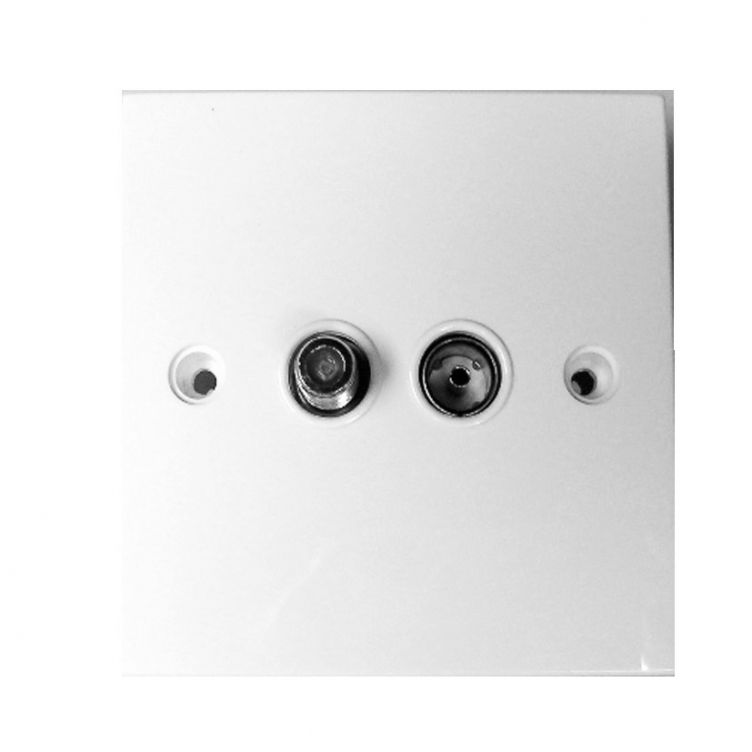 7122: TV Coaxial & F-Type Satellite Socket, white