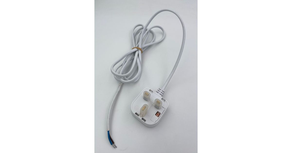 BS1363/AWLEAD: UK 3A Plug With 2m Cable, BS1362 Fuse