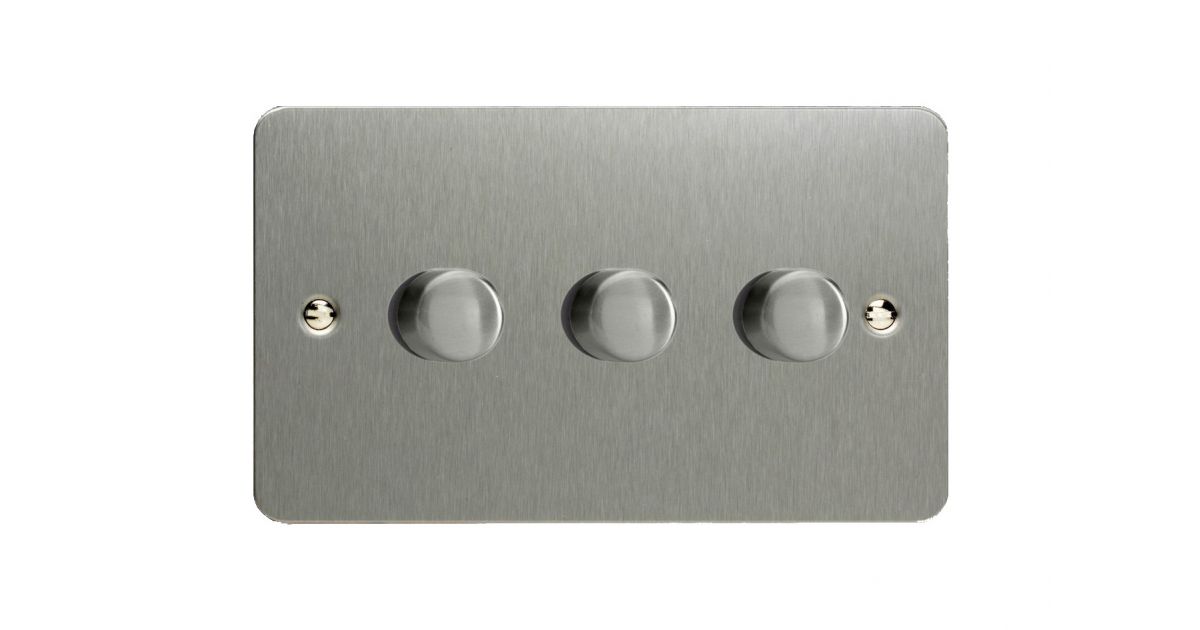 JFSDP303: V-Pro Dimmer, Ultraflat Brushed Steel, 120w Max