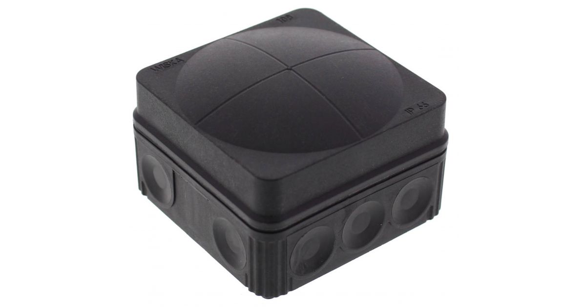 10061999 COMBI 108 BK: Junction Box, 76x76x51mm, Black