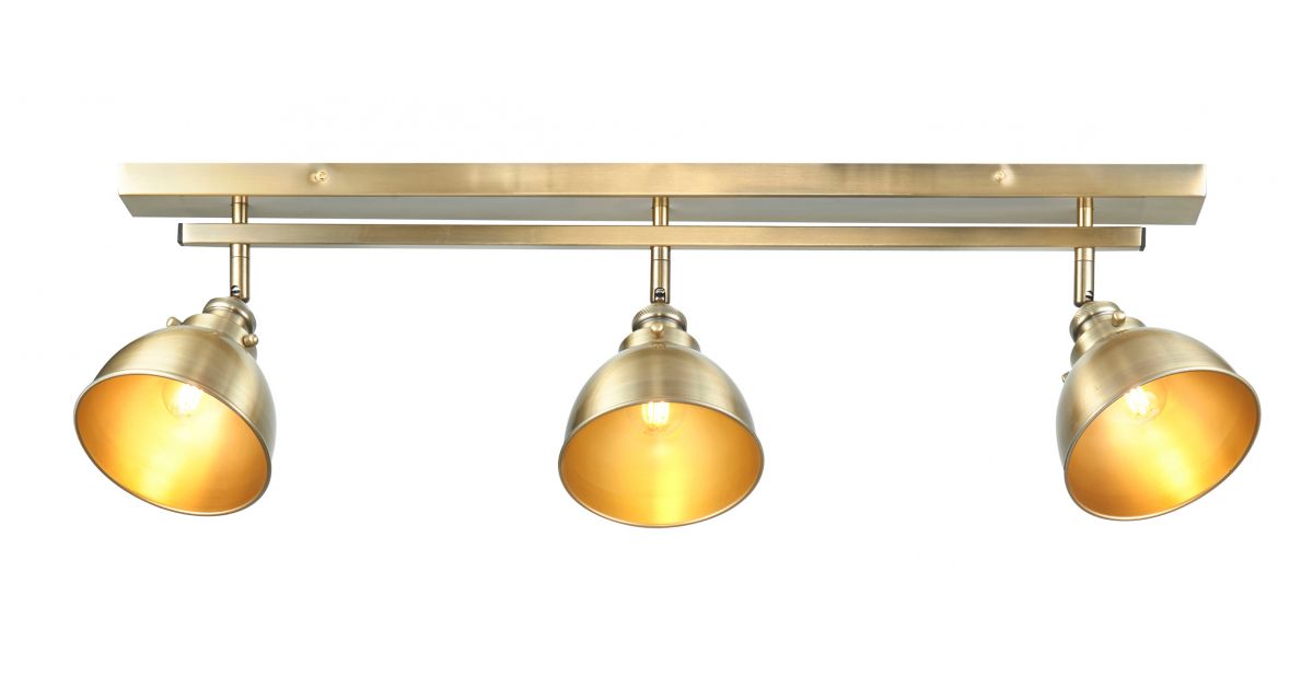 96801: Wyatt 3 Spot Bar Light, Antique Brass : Endon