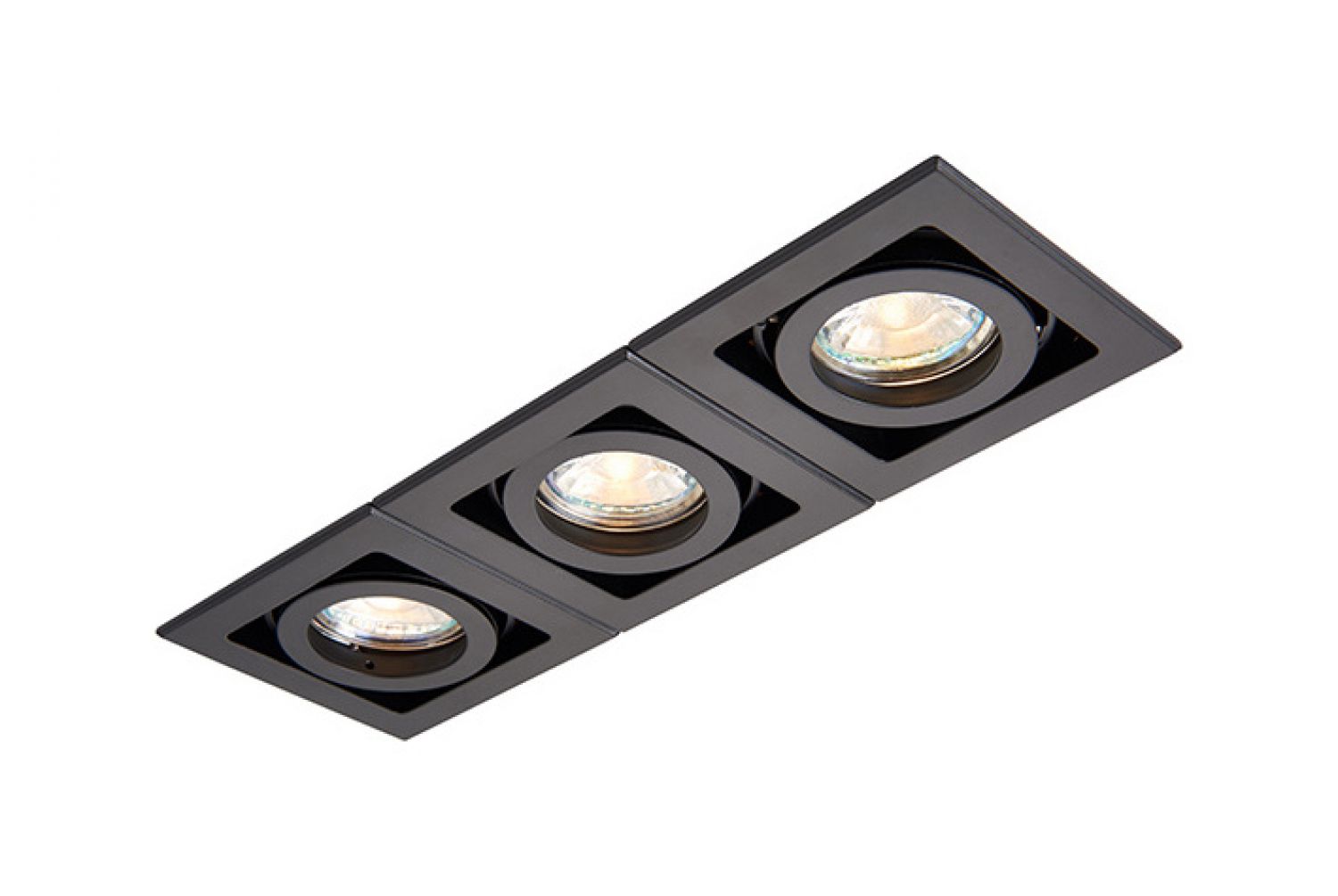 94797: Xeno 3 Square Tilt GU10 Downlight, Matt Black : Saxby