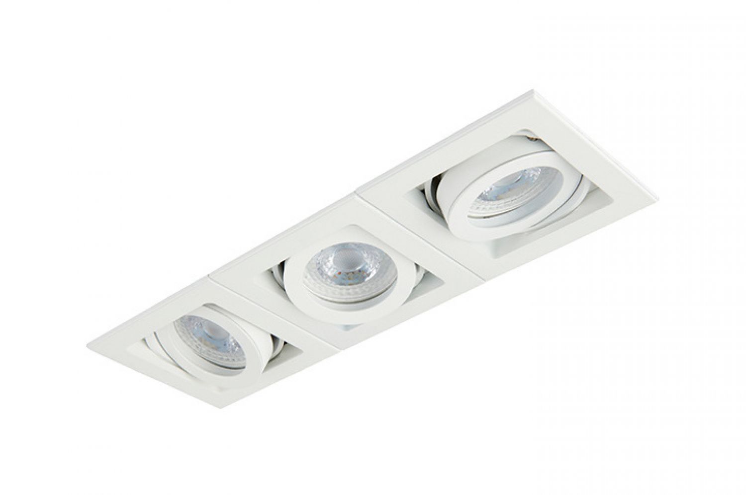 78532: Xeno 3 Square Tilt GU10 Downlight, Matt White : Saxby